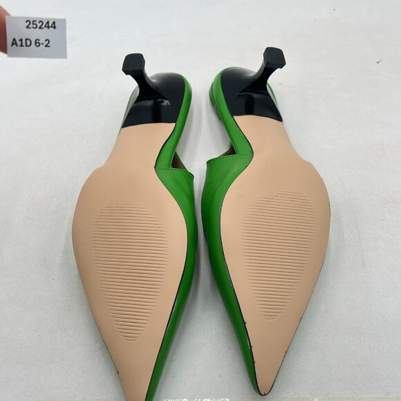 FSJ | Shoes | Fsj Green Kitten Heel Slingback Sandal Pointy Toe Sexy Pumps Walking Shoes | Poshmark